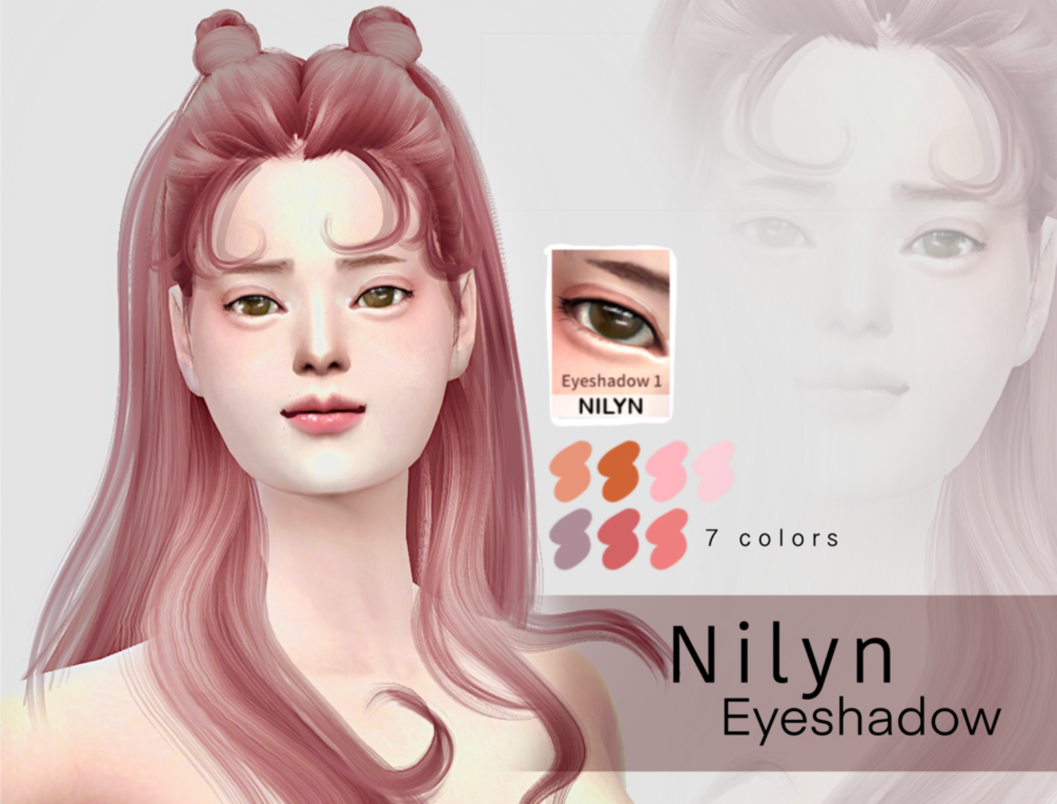 Discover Nilyn Sims 4 CC Eyeshadow 001 - 7 Colors | Premium Resources